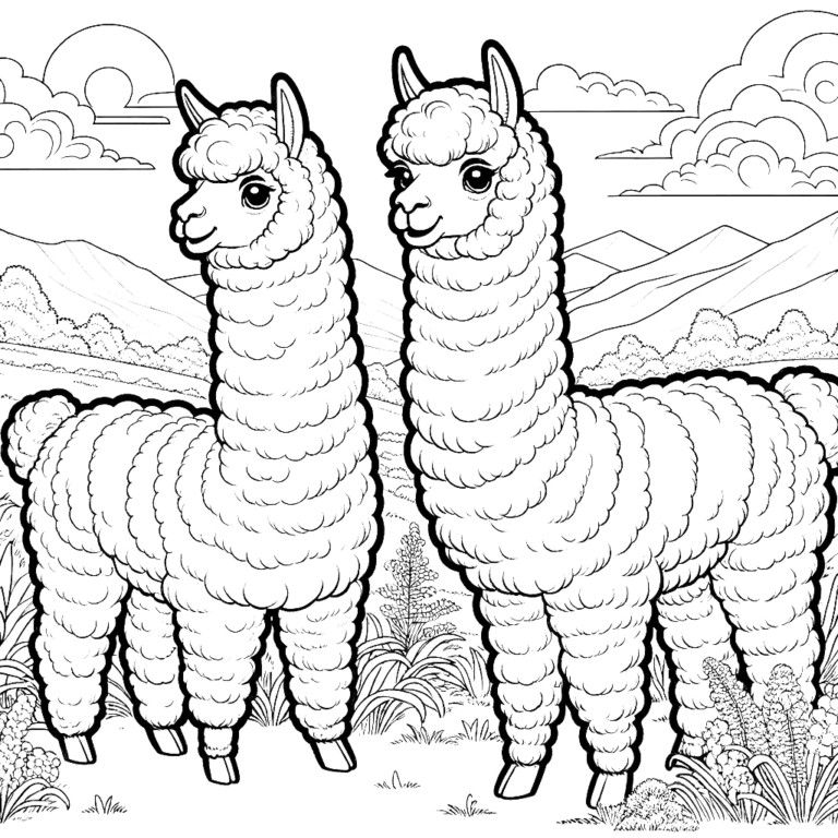 Alpaca Coloring Pages 24 - Coloring Pages Gem