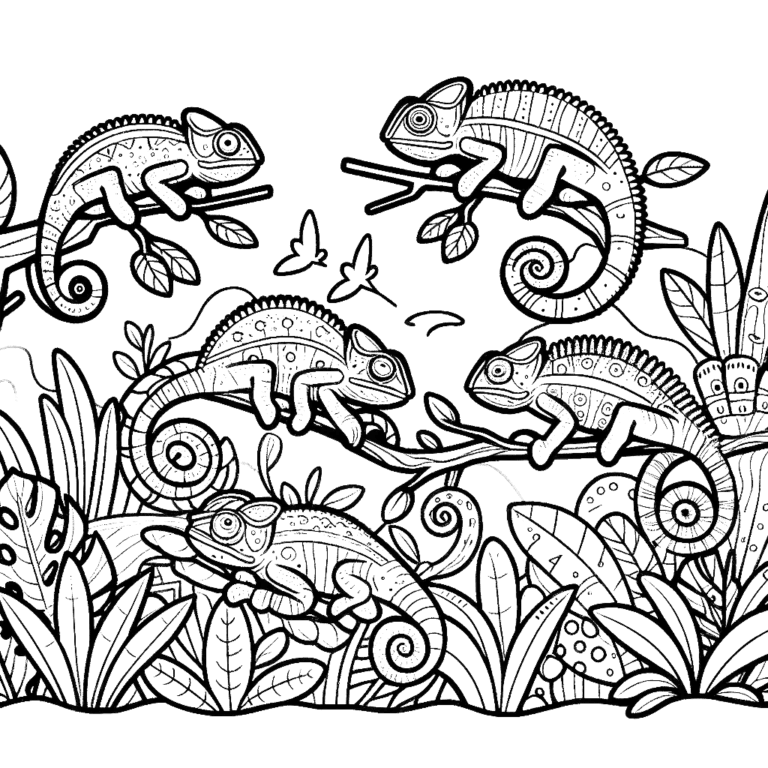 Chameleon Coloring Pages - Coloring Pages Gem