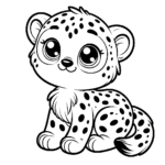 Cheetah Cub Coloring Page - Coloring Pages Gem