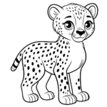 Cutest Cheetah Coloring Page - Coloring Pages Gem