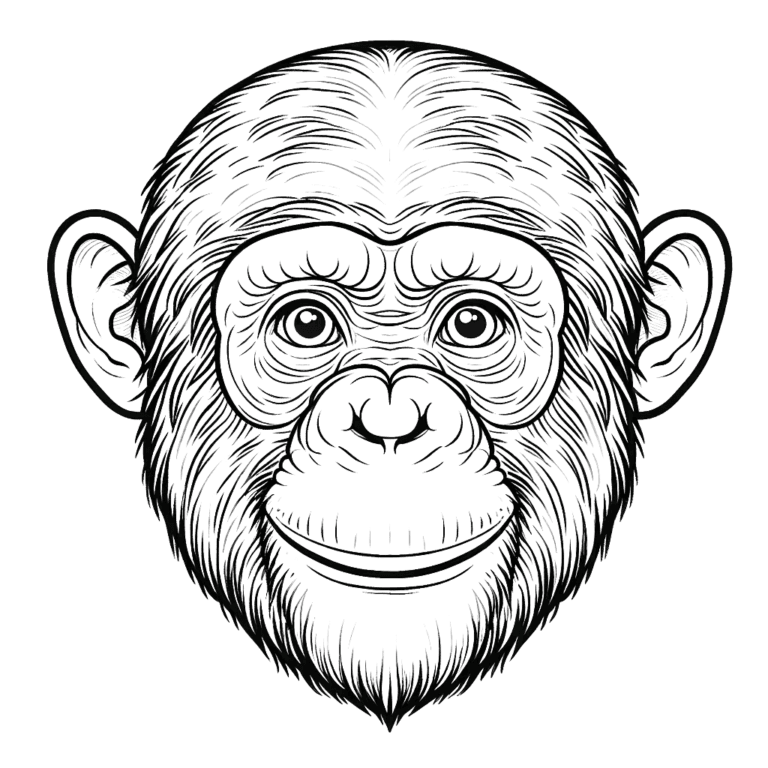 Chimpanzee Coloring Pages 32 - Coloring Pages Gem