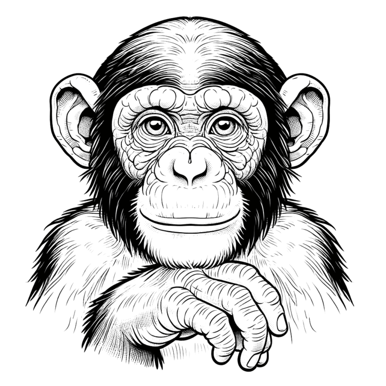 Chimpanzee Coloring Pages 3 - Coloring Pages Gem