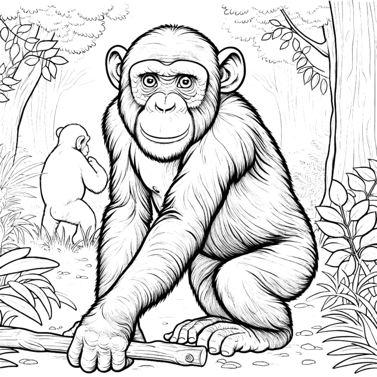 Chimpanzee Coloring Pages 27 - Coloring Pages Gem