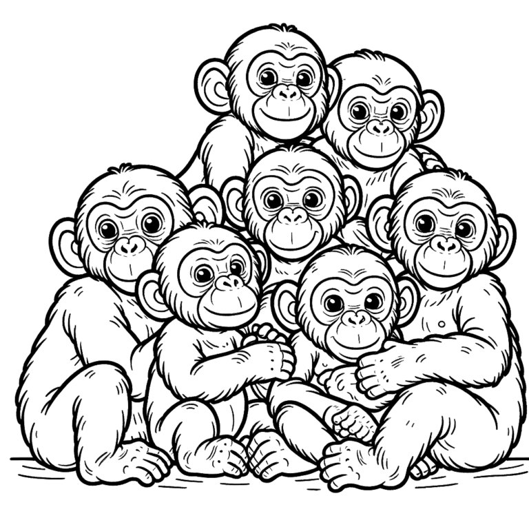 Chimpanzee Coloring Pages 10 - Coloring Pages Gem
