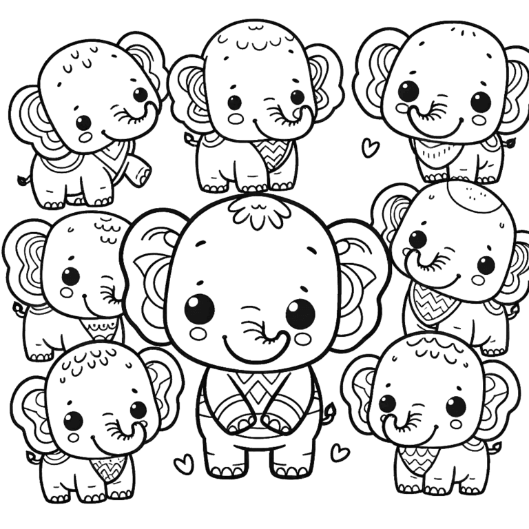 Elephant Coloring Pages 6 - Coloring Pages Gem