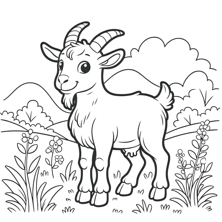 Goat Coloring Pages 2 - Coloring Pages Gem