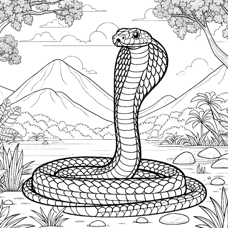 King Cobra Coloring Pages - Coloring Pages Gem