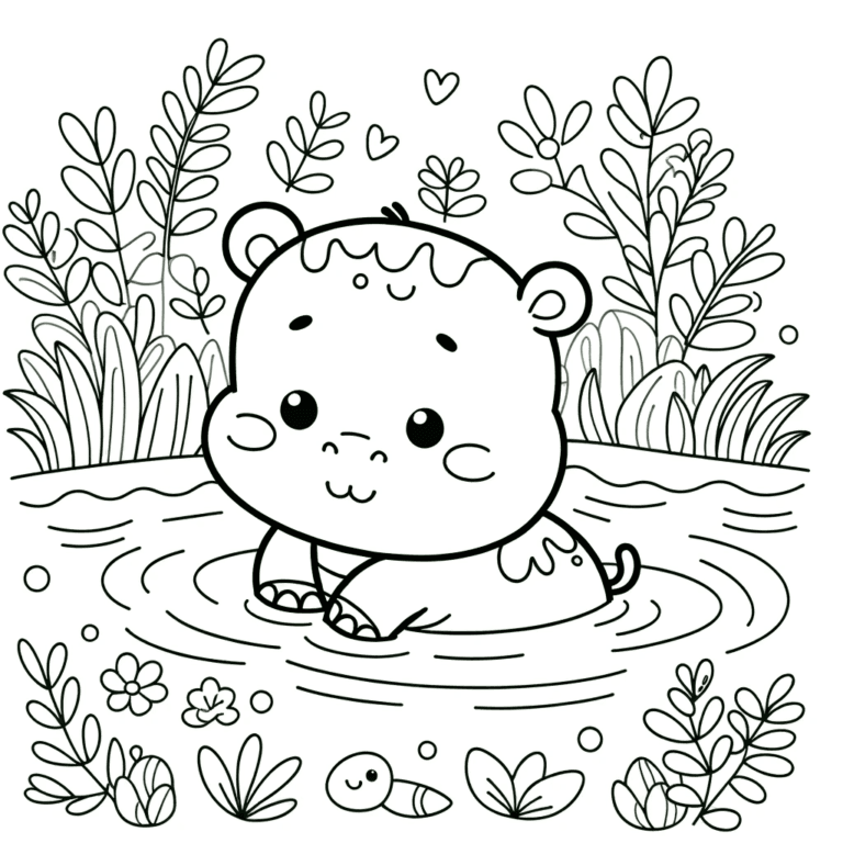 Hippopotamus Coloring Pages 35 - Coloring Pages Gem