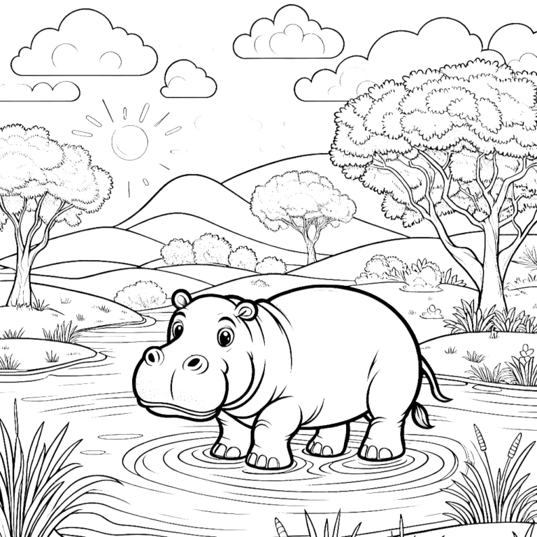 Hippopotamus Coloring Pages - Coloring Pages Gem