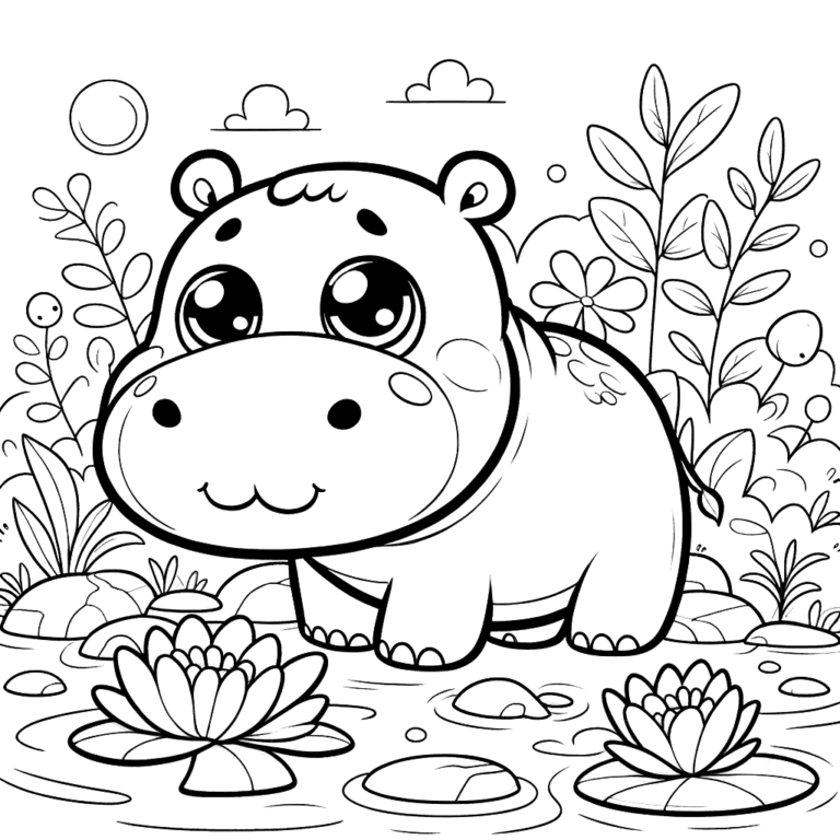 Hippopotamus Coloring Pages 31 - Coloring Pages Gem