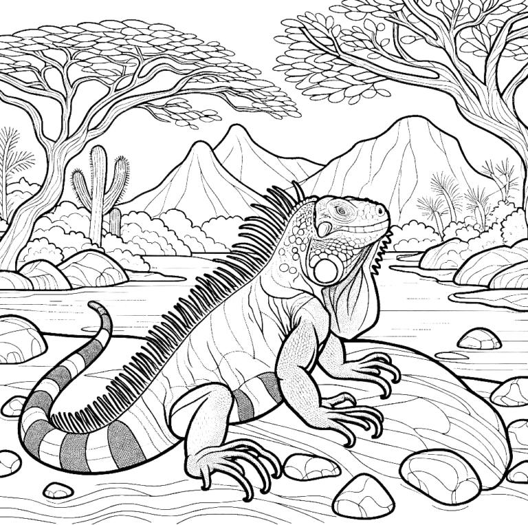 Iguana Coloring Pages 2 - Coloring Pages Gem