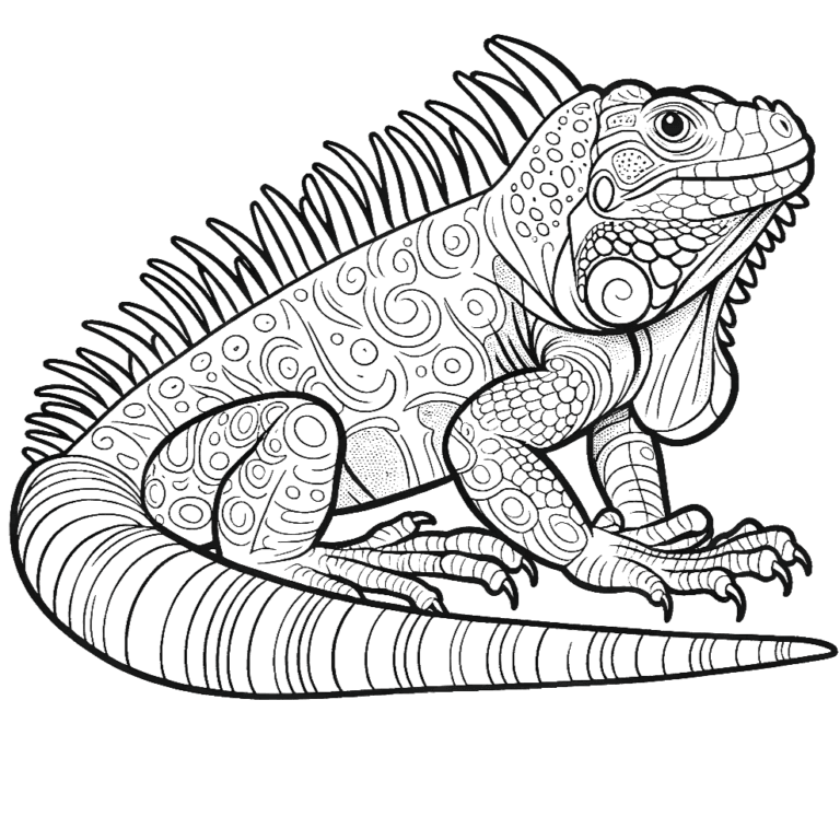 Iguana Coloring Pages 2 - Coloring Pages Gem