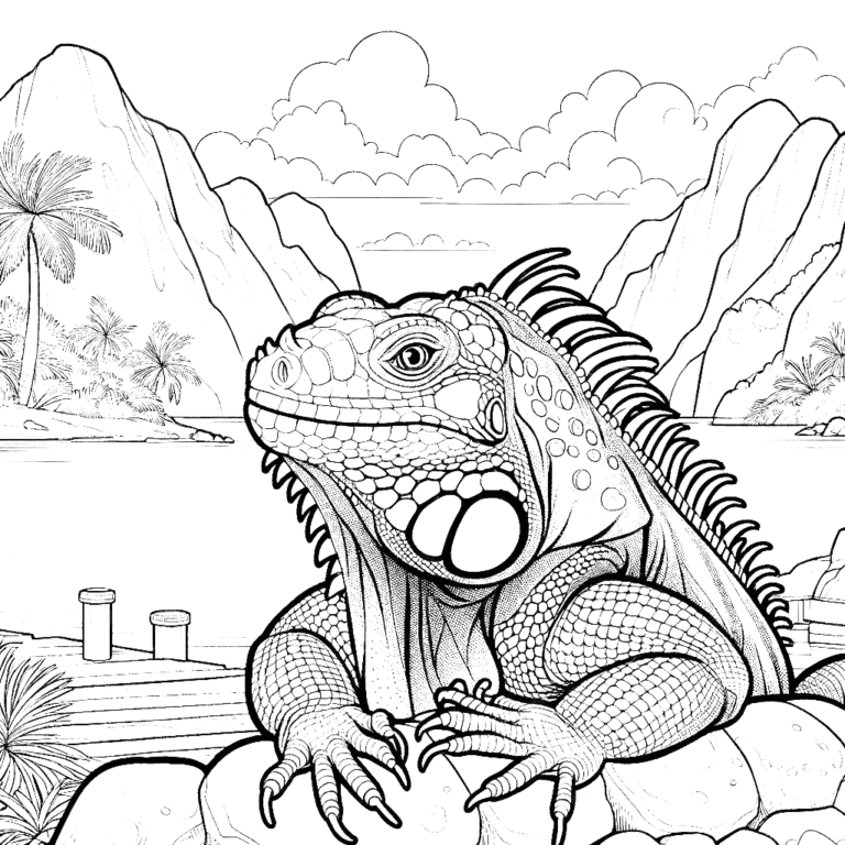 Iguana Coloring Pages - Coloring Pages Gem