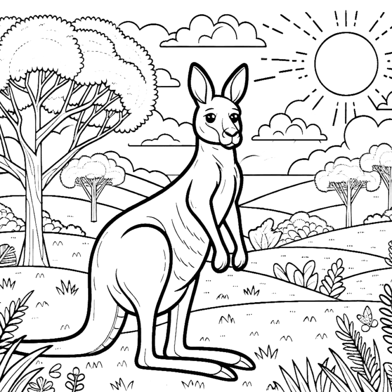 Kangaroo Coloring Pages 42 - Coloring Pages Gem