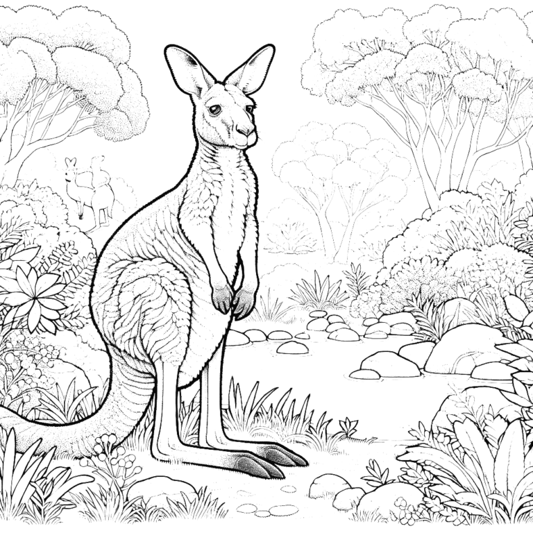 Kangaroo Coloring Pages 25 - Coloring Pages Gem