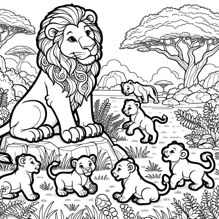 Lion Coloring Pages 7 - Coloring Pages Gem