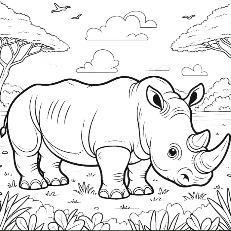 Rhino Coloring Pages 15 - Coloring Pages Gem