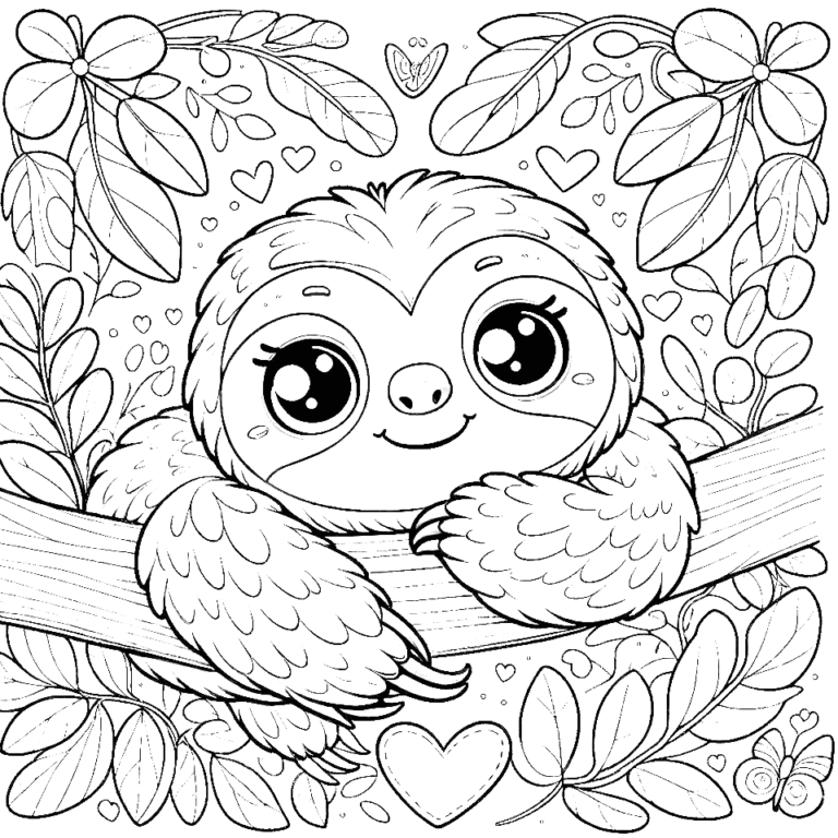 Sloth Coloring Pages 3 - Coloring Pages Gem