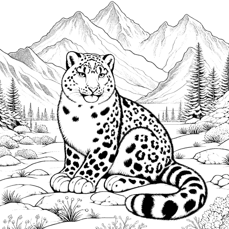 Snow Leopard Coloring Pages 20 - Coloring Pages Gem