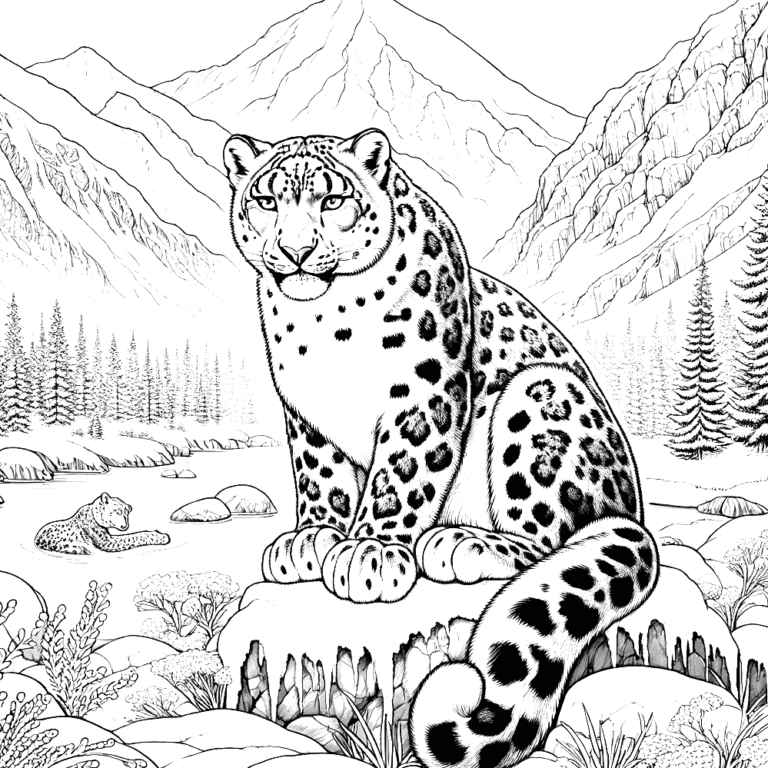 Snow Leopard Coloring Pages 36 - Coloring Pages Gem