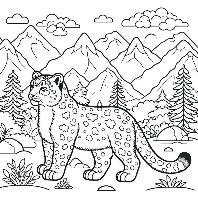 Snow Leopard Coloring Pages 27 - Coloring Pages Gem