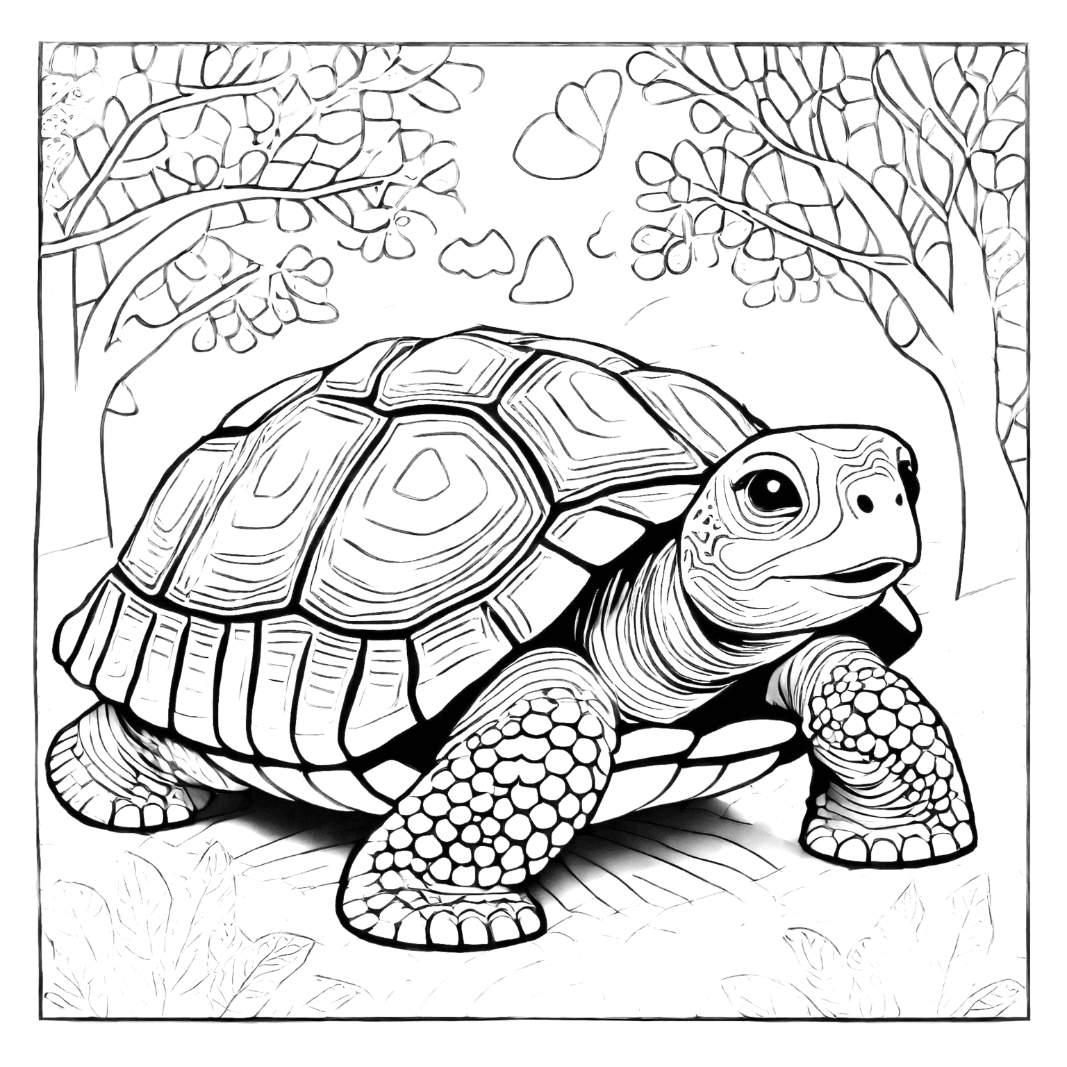Tortoise Coloring Pages 2 - Coloring Pages Gem