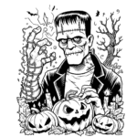 Jack-O-Lantern Pumpkin Bats Halloween Coloring Pages - Coloring Pages Gem